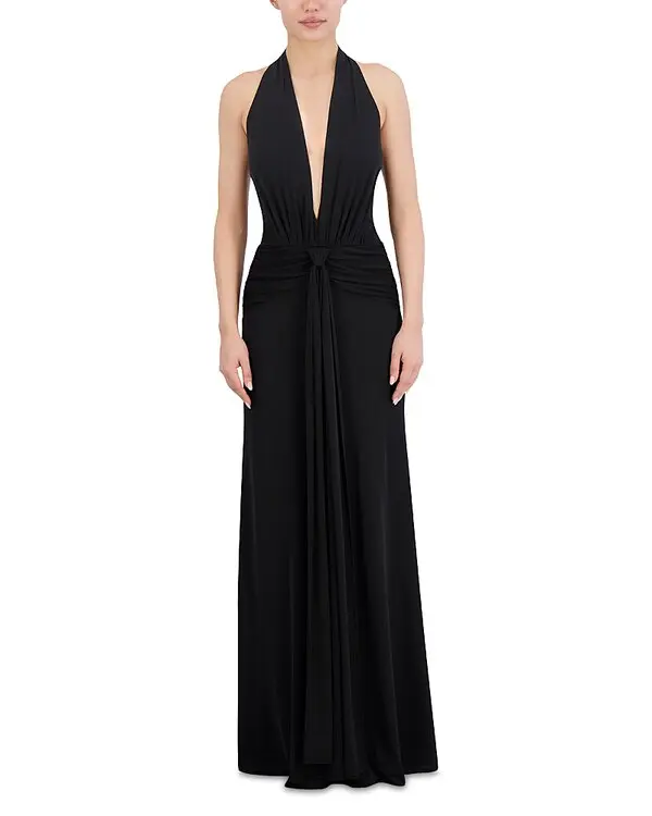 belted halter dress Clam Shells Black Hem Belted Halter Dress main image 0