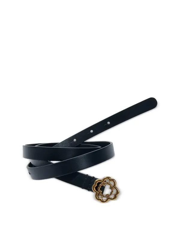 Maje Leather Waist Belt - Black