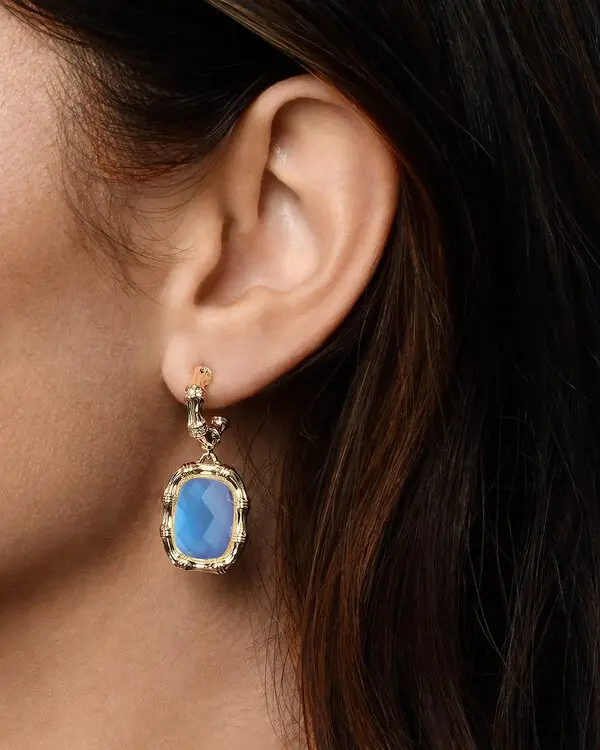 ANABEL ARAM Bamboo Stone Drop Earrings
