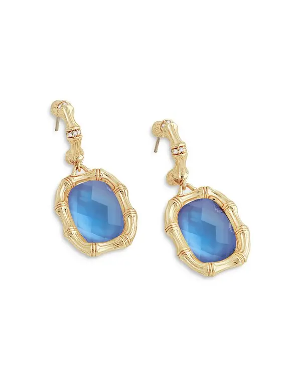 ANABEL ARAM Bamboo Stone Drop Earrings
