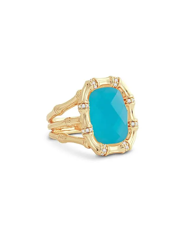 ANABEL ARAM Bamboo Stone Ring - Turquoise