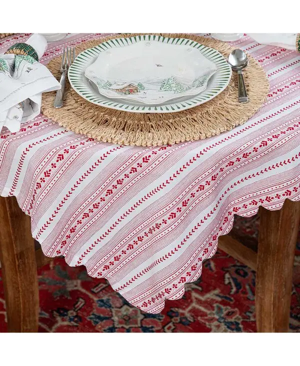 JULISKA Villa Stripe 52 Square Tablecloth