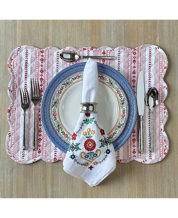 JULISKA Villa Stripe Quilted Placemat
