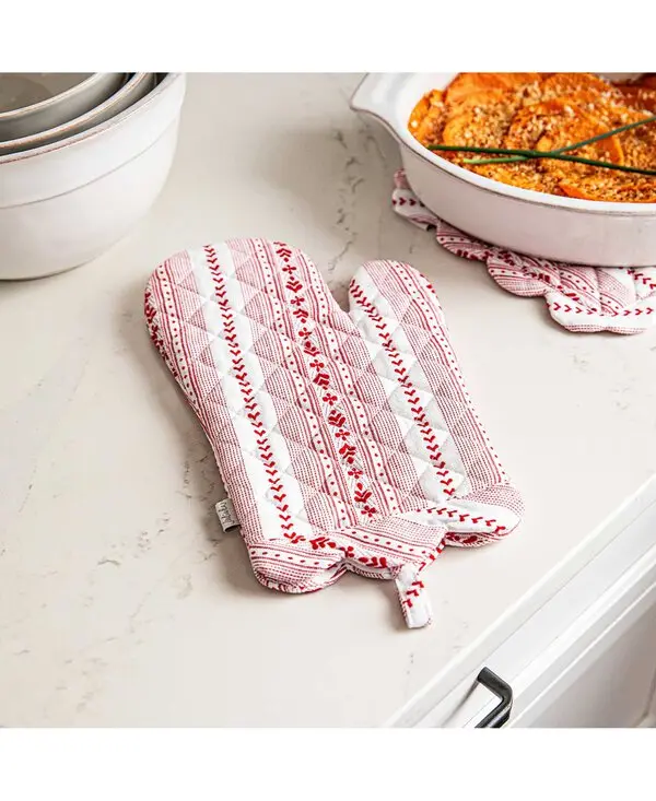 JULISKA Villa Stripe Oven Mitt And Pot Holder Set Of 2