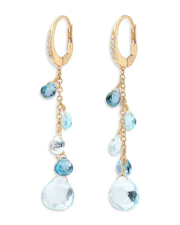 Marco Bicego 18k Yellow Gold Paradise Gemstone & Diamond Drop Earrings - Blue/gold