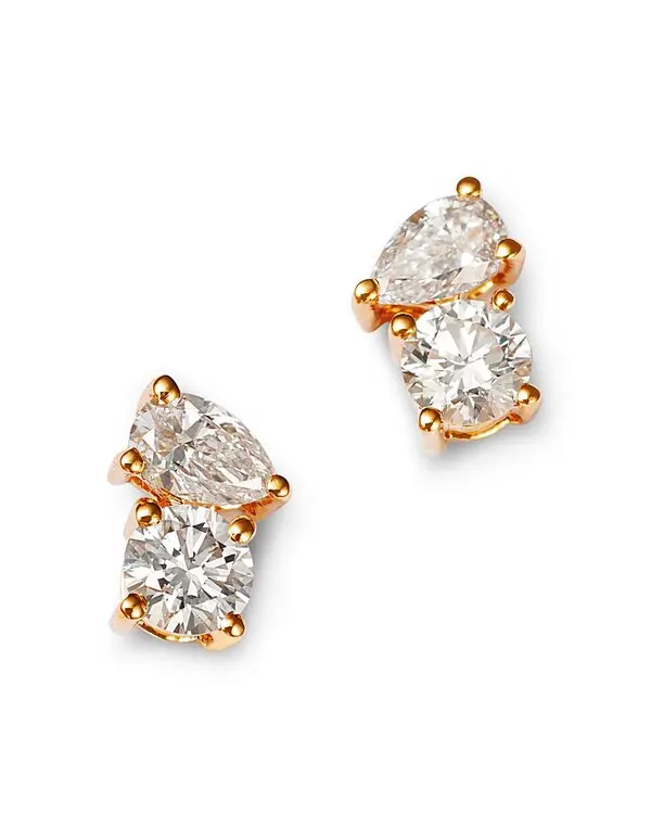 MOON & MEADOW 14k Yellow Lab Grown Diamond Stud Earrings - Gold
