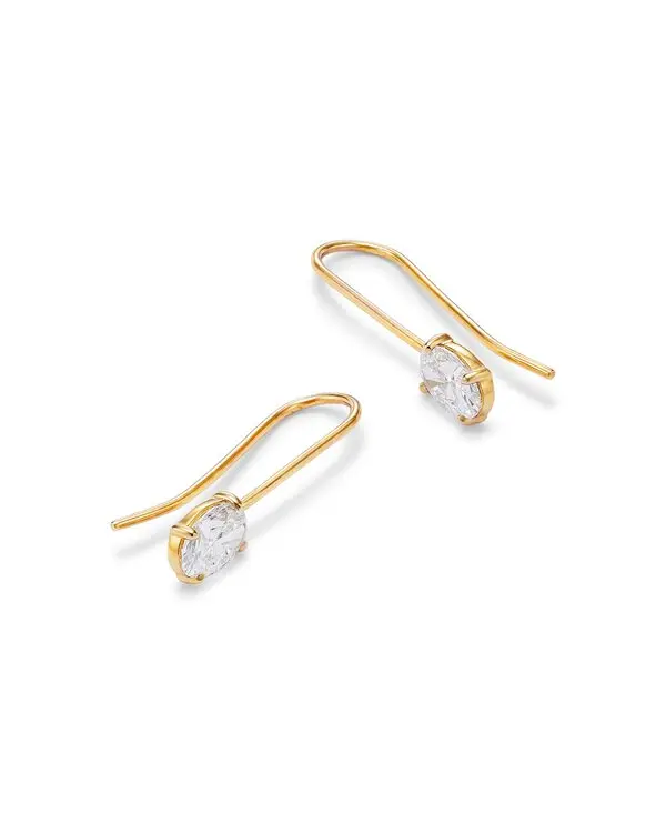 MOON & MEADOW 14k Yellow Lab Grown Diamond Oval Drop Earrings