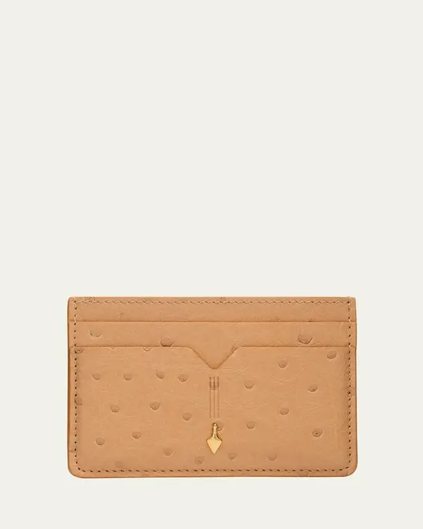 JACQUES MARIE MAGE Theodore Ostrich Card Case - Natural