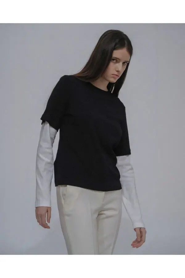 Rosetta Getty Layered T-shirt - Gray / Black / White