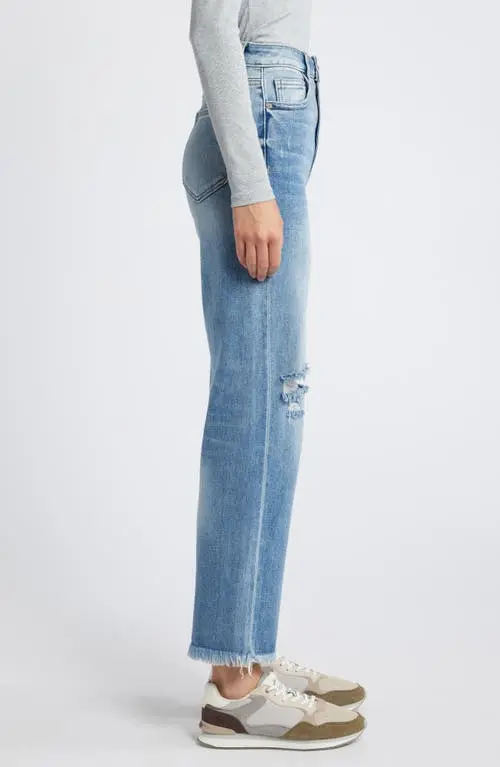 HIDDEN JEANS High-rise Ripped Straight Leg Jeans