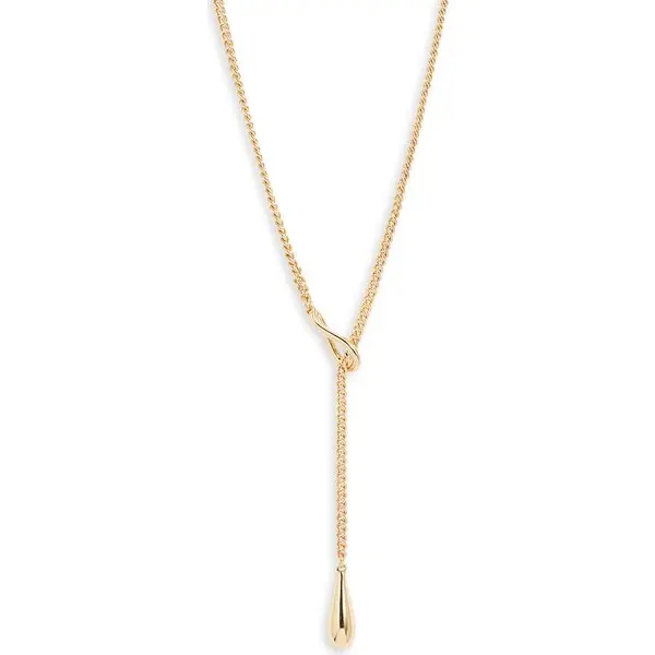 Nordstrom Droplet Curb Chain Lariat Necklace - Gold