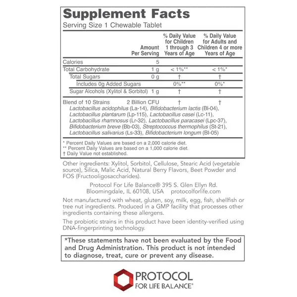 PROTOCOL FOR LIFE BALANCE Protocol Chewable Probiotic-4 90 Chewables