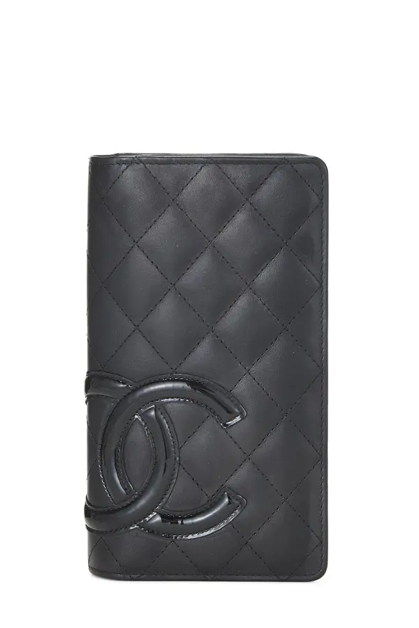 Chanel Quilted Calfskin Cambon Long Wallet - Black