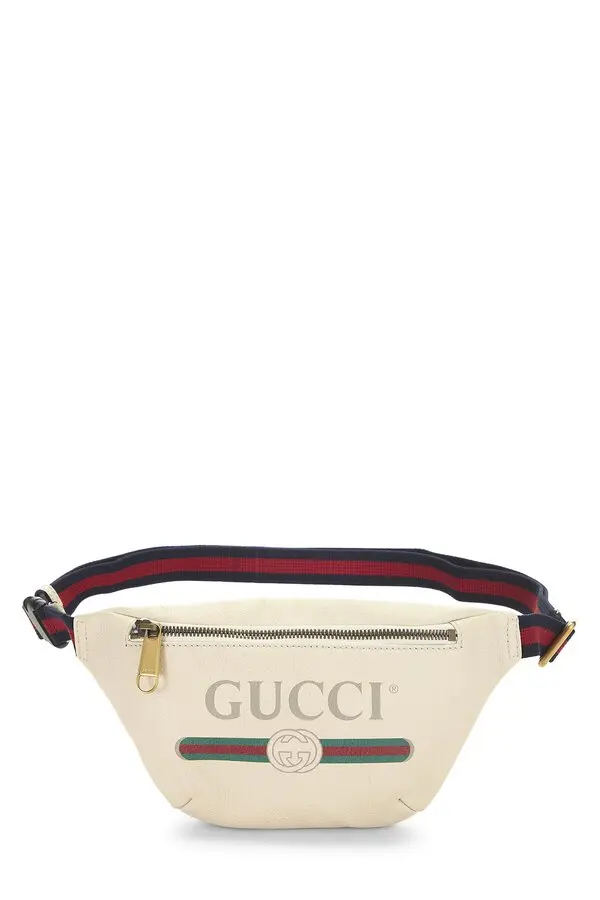 Gucci Leather Logo Belt Bag - White