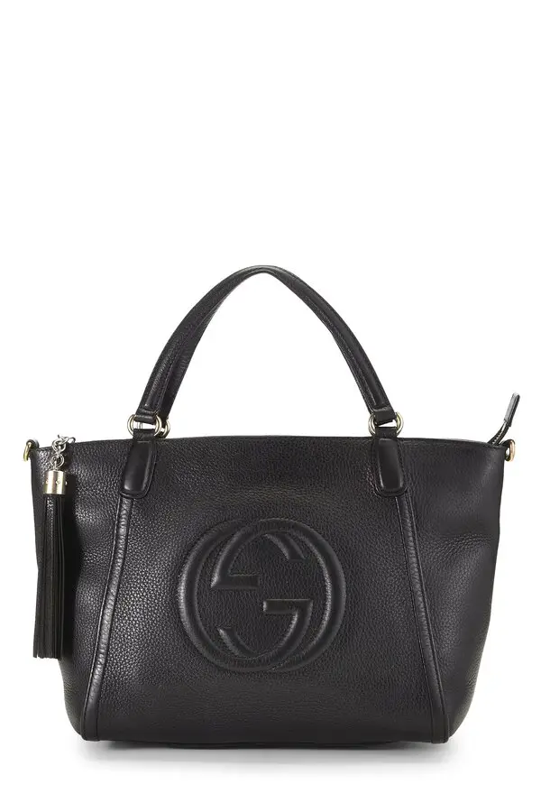 Gucci Leather Soho Top Handle Bag - Black