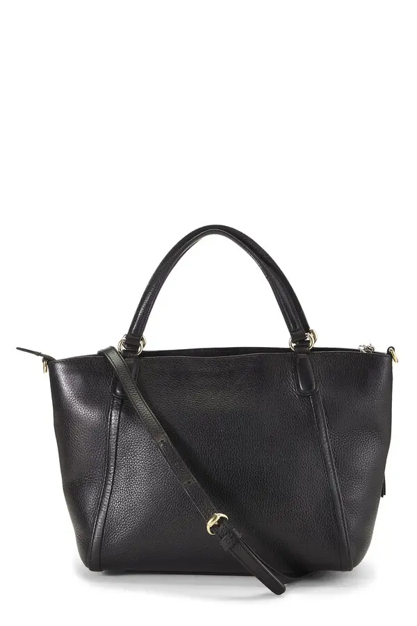 Gucci Leather Soho Top Handle Bag - Black