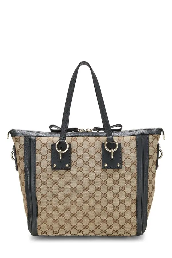 Gucci Original Gg Canvas Charm Tote - Beige