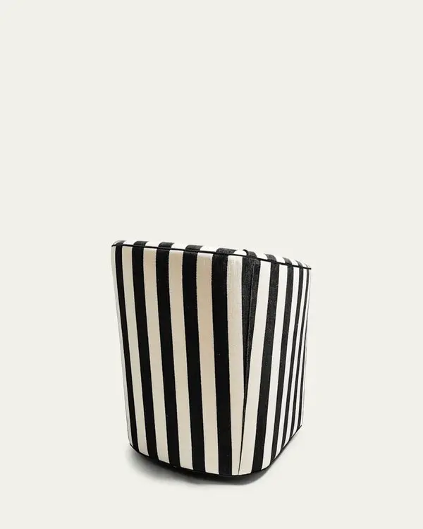 MACKENZIE-CHILDS Marquee Black Stripe Chenille Swivel Chair