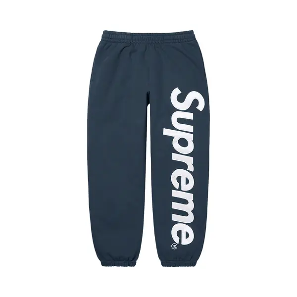 Supreme Satin Appliqué Sweatpant - Blue
