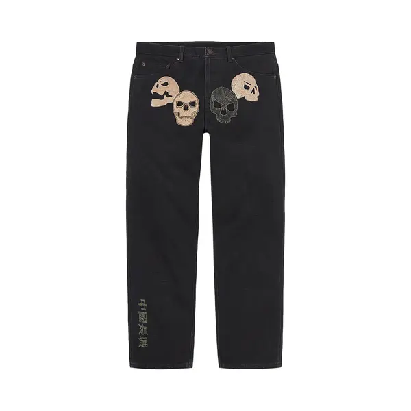 Supreme X The Great China Wall Canvas 5-pocket Jean - Black