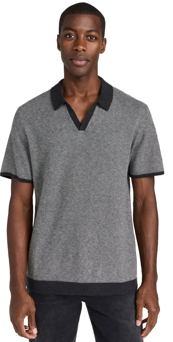 Marine Layer Liam Sweater Polo - Charcoal