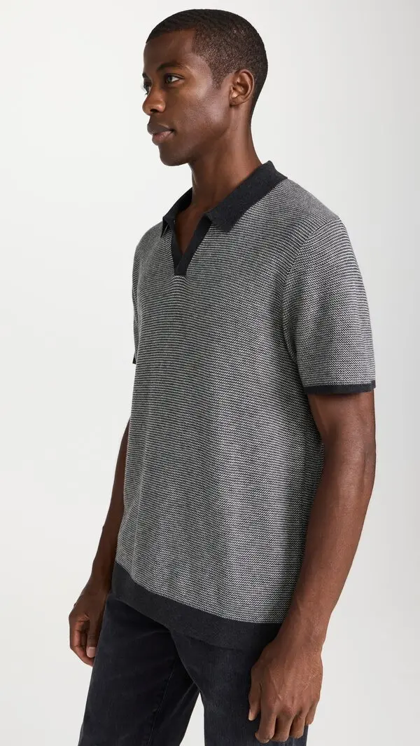 Marine Layer Liam Sweater Polo - Charcoal