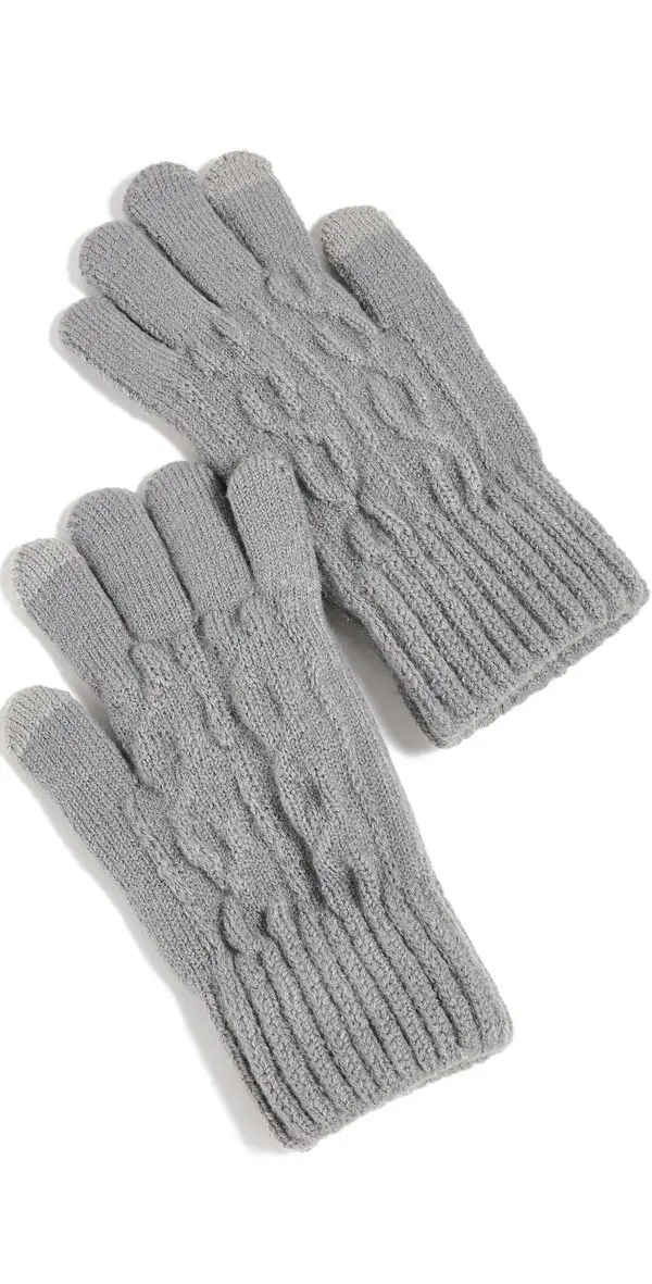 Hat Attack Cable Knit Touchscreen Gloves - Grey