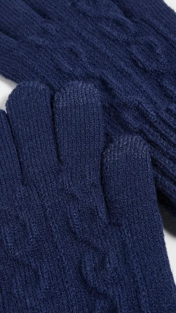 Hat Attack Cable Knit Touchscreen Gloves - Navy