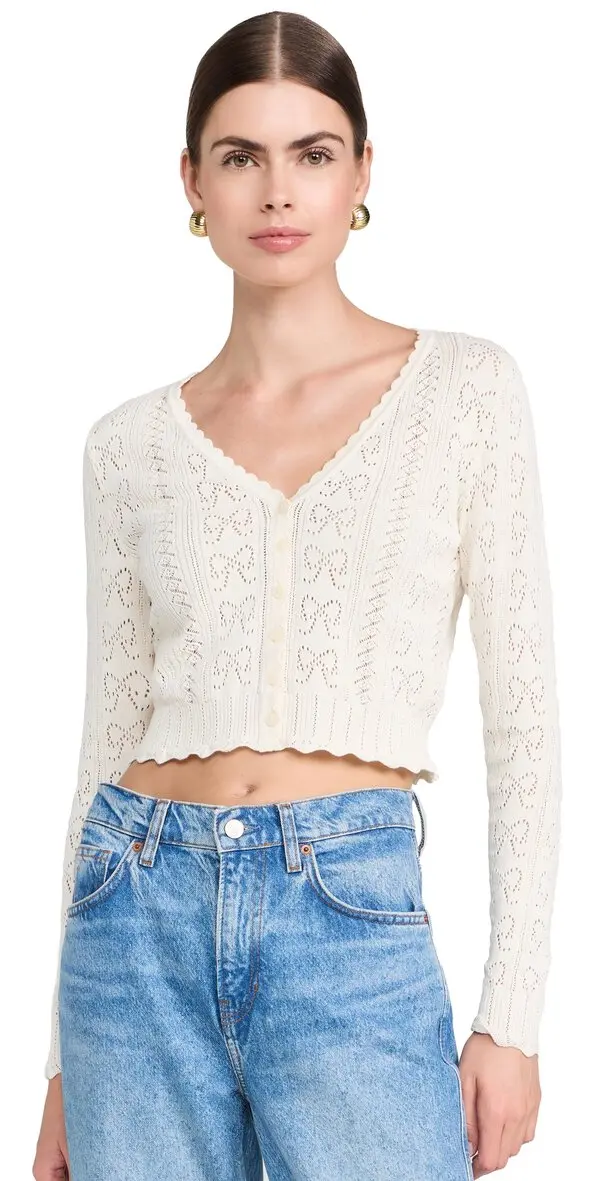 LoveShackFancy Petra Cardigan - Ivory
