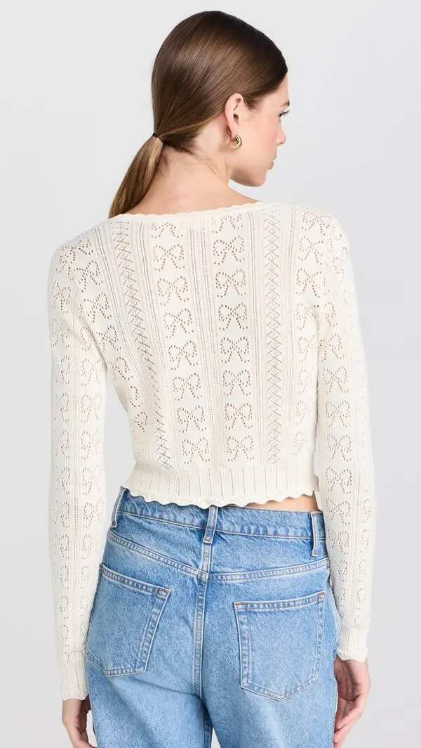 LoveShackFancy Petra Cardigan - Ivory