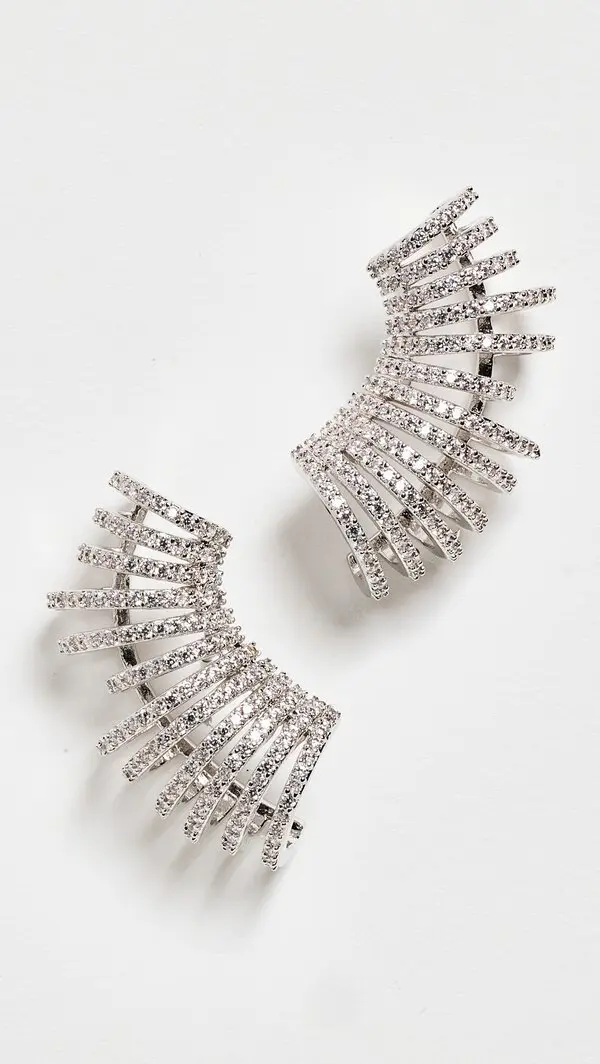 ADINA EDEN Pave Cage Stud Earrings
