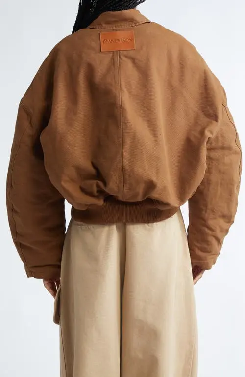 Jw Anderson Cotton Canvas Blouson Jacket In Tobacco - 40% Off
