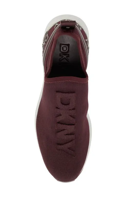 Dkny Keeva Knit Wedge Sneakers - Wine