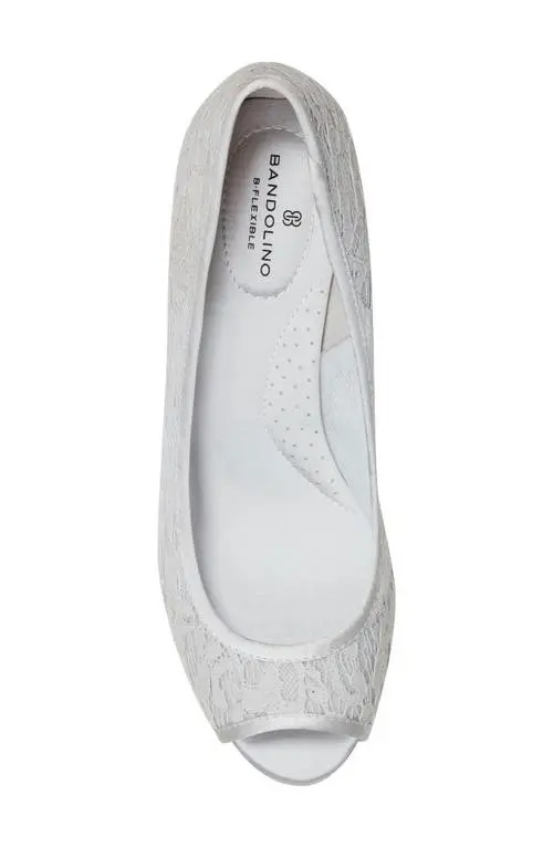 Bandolino Candras Peep Toe Wedge Pump - Light Gray