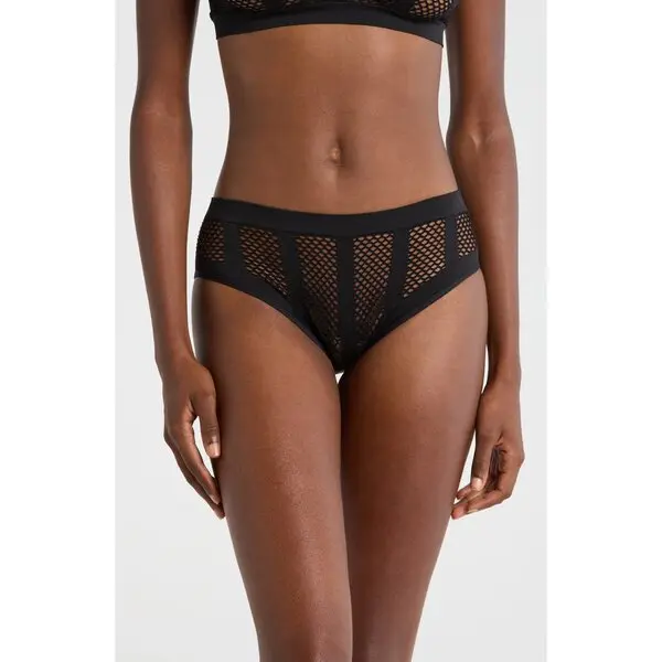 HAUTY Shadow Play Fishnet Panties - Black