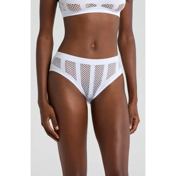 HAUTY Shadow Play Fishnet Panties - White