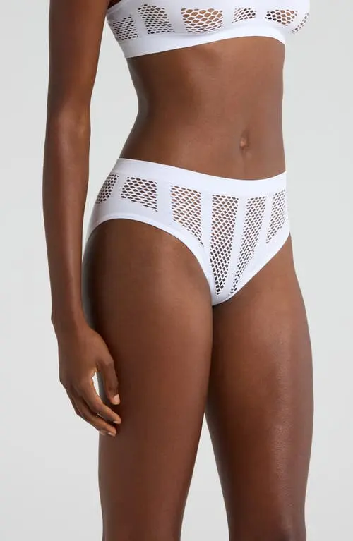 HAUTY Shadow Play Fishnet Panties - White