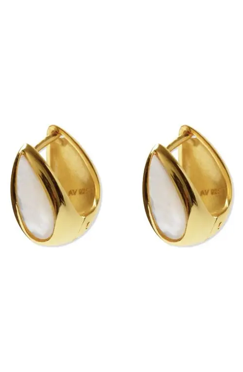Argento Vivo Mother-of-pearl Huggie Hoop Earrings - Gold