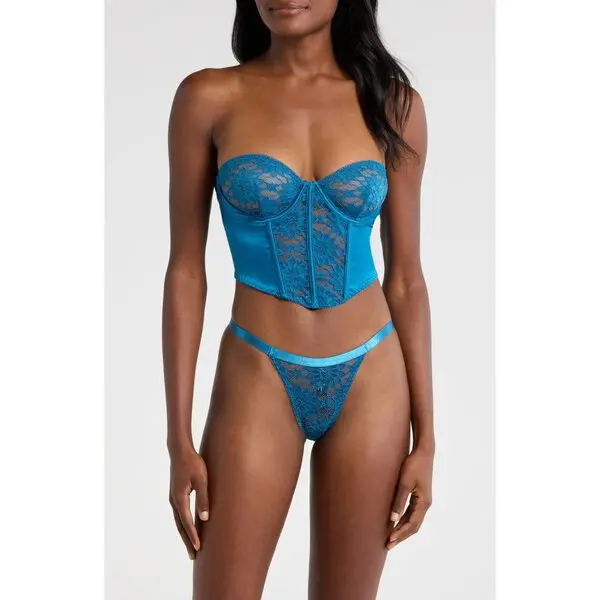 HAUTY Sun Kissed Underwire Bustier & G-string Set - Blue