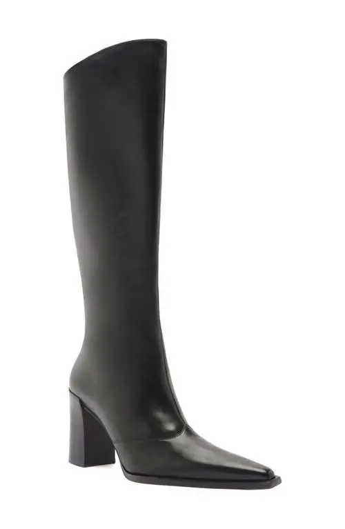 Schutz Raffaela Up Block Knee High Boots - Black
