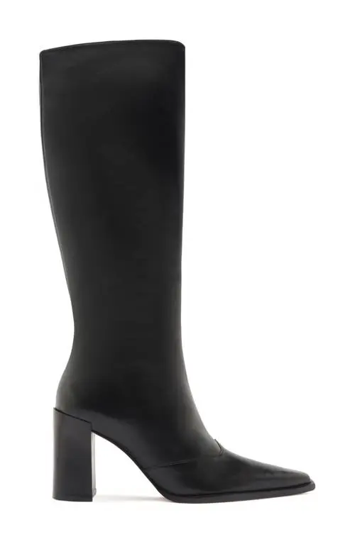 Schutz Raffaela Up Block Knee High Boots - Black