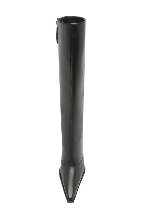 Schutz Raffaela Up Block Knee High Boots - Black