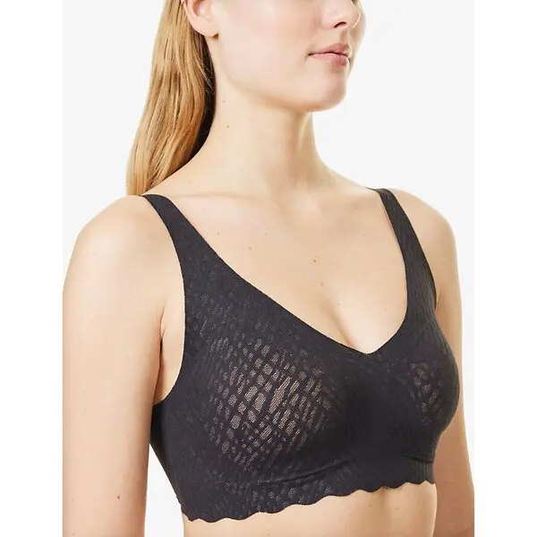 SLOGGI Zero Feel Stretch-woven Bralette - Black