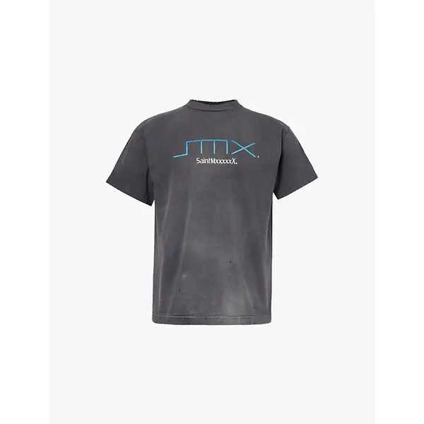 Saint Mxxxxxx Playstation Brand-Print Regular-Fit Cotton-Jersey T