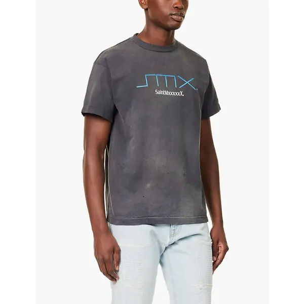 Saint Mxxxxxx Playstation Brand-Print Regular-Fit Cotton-Jersey T