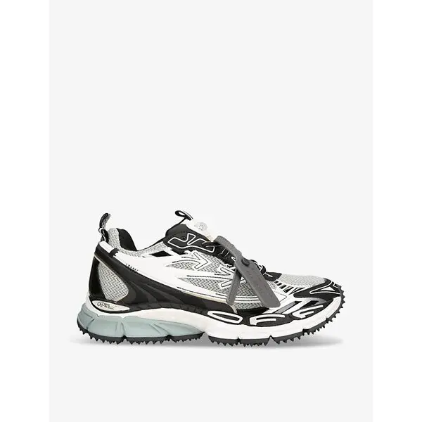Off-White Be Right Back Mesh And Faux-leather Low-top Trainers - Grey/dark