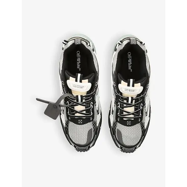 Off-White Be Right Back Mesh And Faux-leather Low-top Trainers - Grey/dark