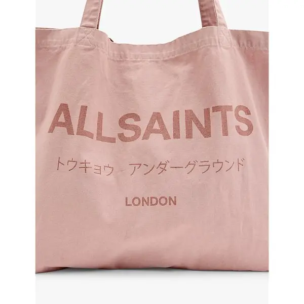 ALLSAINTS Logo-print Cotton Tote Bag - Bramble Pink