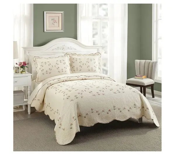 MODERN HEIRLOOM Felisa Twin Quilt Set 2 Piece - One-color
