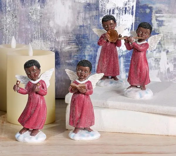 VALERIE PARR HILL As Is Set Of 4 Child Angels With Instruments Valerie - One-color